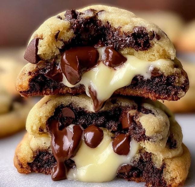 Cheesecake Stuffed Chocolate Chip Cookies – Gooey, Creamy & Irresistible