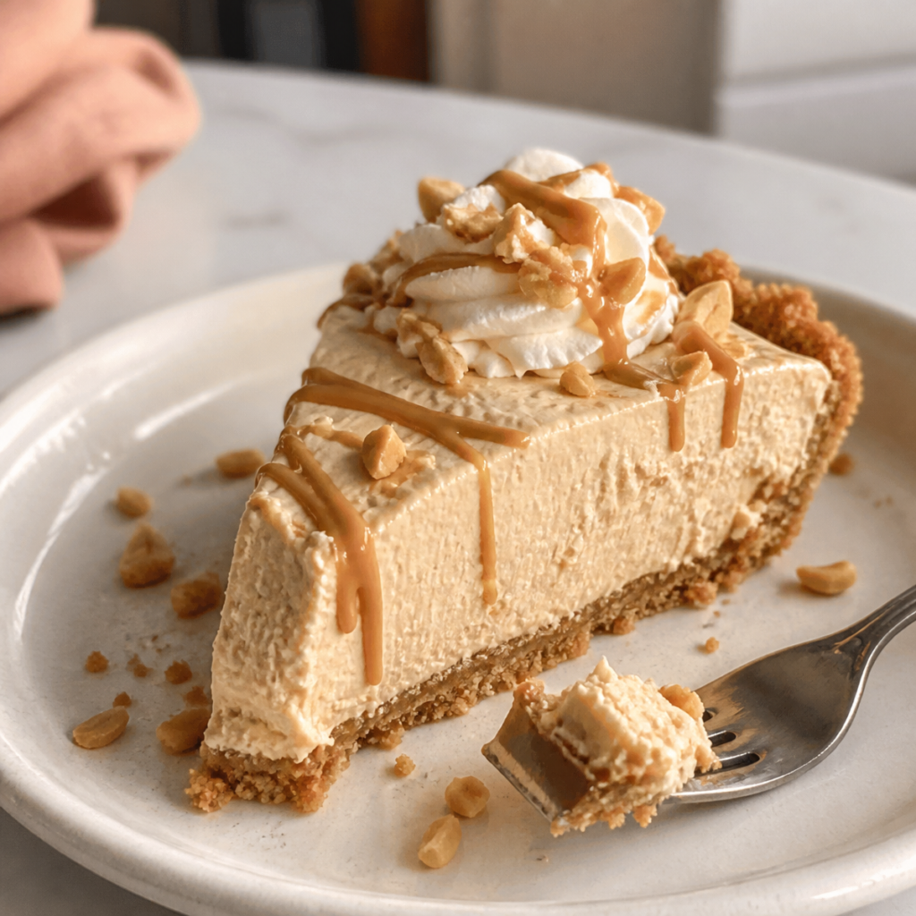 No Bake Peanut Butter Pie (Easy & Creamy!)